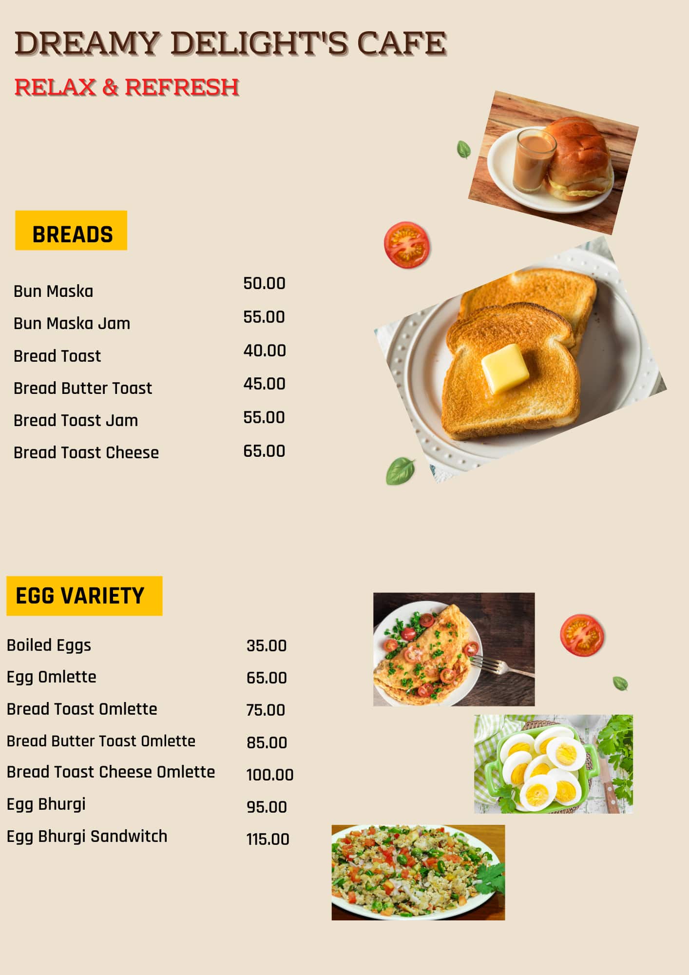 Menu of Dreamy Delights Cafe, Hinjawadi, Pune