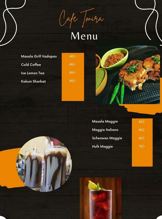 Menu of Cafe Tmira, Mira Road, Mumbai