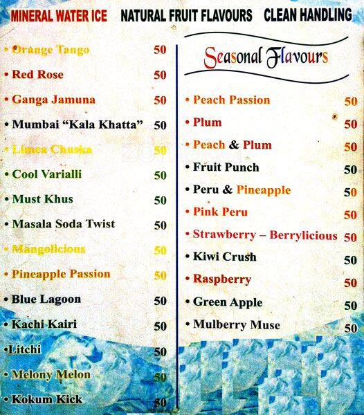 Menu at Mr Gola, Bengaluru, Commercial Street