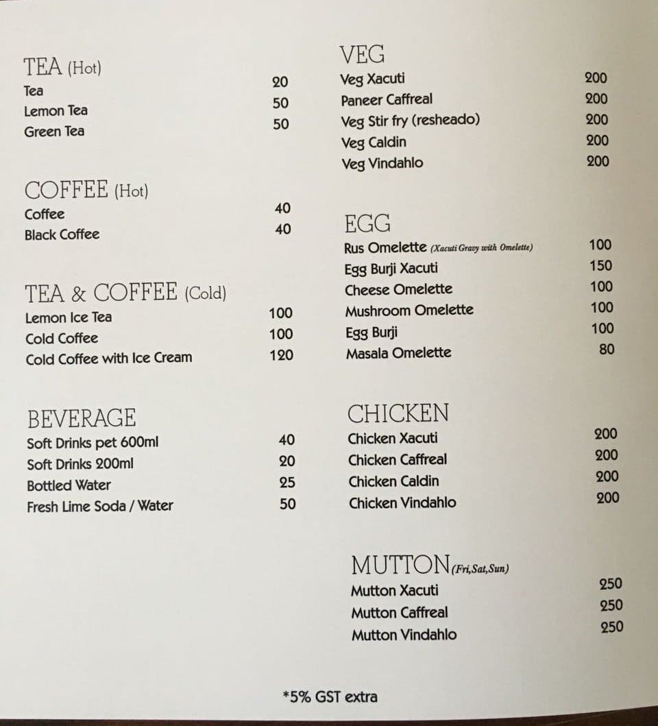 Cafe Goa Menu, Menu for Cafe Goa, Viman Nagar, Pune - Zomato