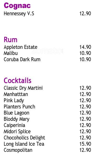 Menu at The Quad Kitchen & Bar, Auckland