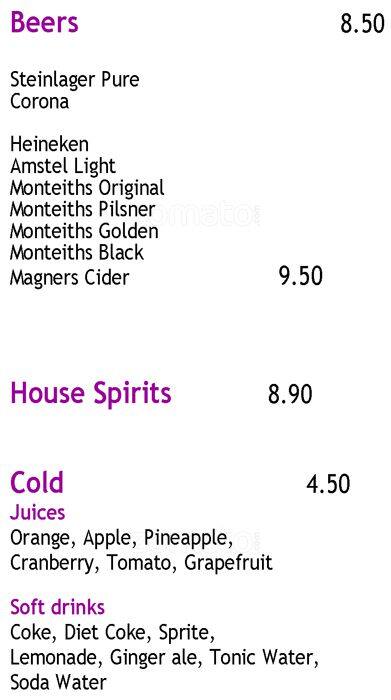 Menu at The Quad Kitchen & Bar, Auckland