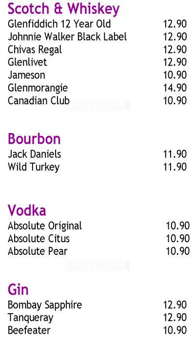 Menu at The Quad Kitchen & Bar, Auckland