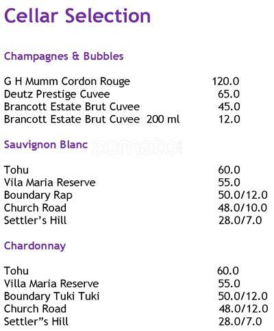 Menu at The Quad Kitchen & Bar, Auckland