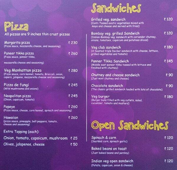 Menu at Bumble Bee, Hyderabad, 1-98/90/22/45, 1st Floor