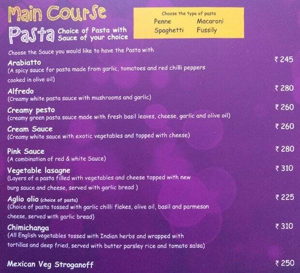 Menu at Bumble Bee, Hyderabad, 1-98/90/22/45, 1st Floor