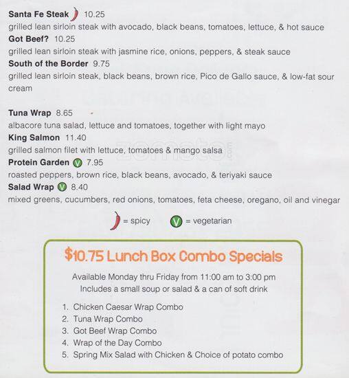 Menu at Ripe Juice Bar & Grill, New York City, 70-13 Austin St