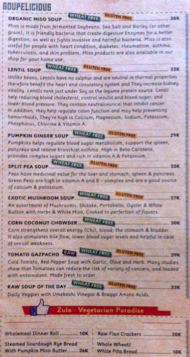 Menu at WARUNG YASA’S restaurant, Kuta