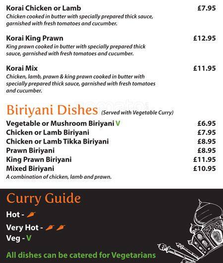 Menu at Agra Beckenham restaurant, Beckenham, 406 Upper Elmers End Rd