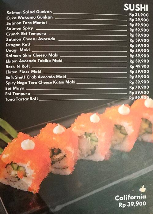 Menu at Little Boss, Jakarta