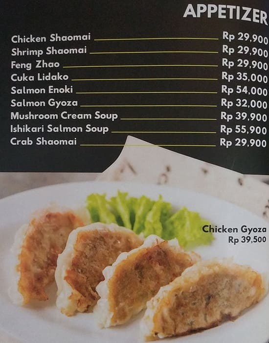 Menu at Little Boss, Jakarta