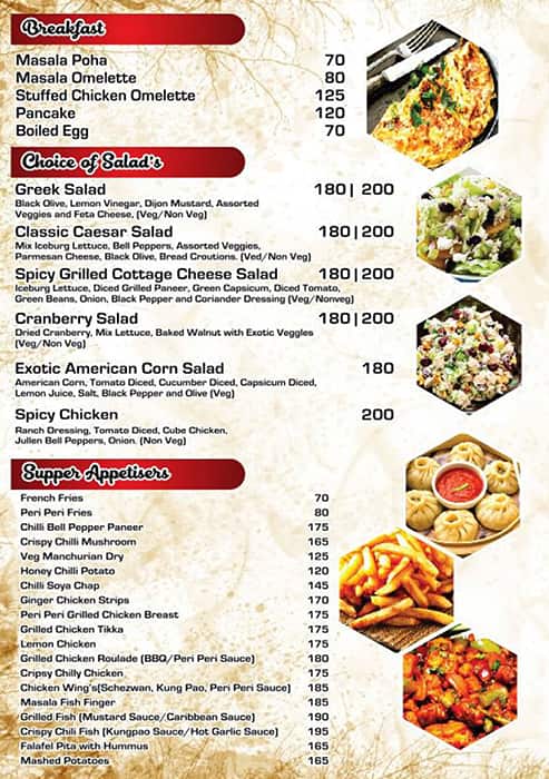 Menu of The Tangy Cafe, Prashant Vihar, New Delhi
