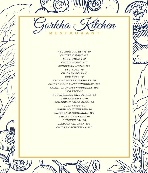 Menu of Gorkha Kitchen, Navallur, Chennai