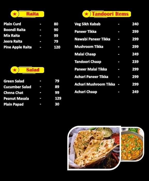 Menu of Baba Restaurant & Parties, Manimajra, Chandigarh