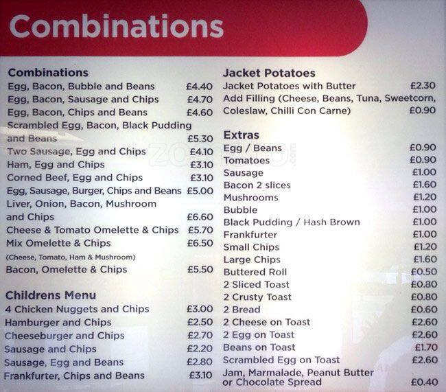 Menu at Arsenal Gate Cafe, London