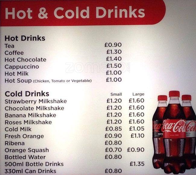 Menu at Arsenal Gate Cafe, London