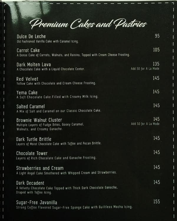 Menu at NIC'S cafe, Makati, Park Terraces Palm Drive