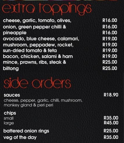 Menu at Tipples Bar & Grill, Durbanville, Cape Town