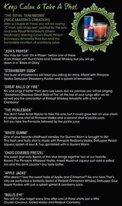 Menu at Pete's Dueling Piano Bar, Addison, Belt Line Rd #200