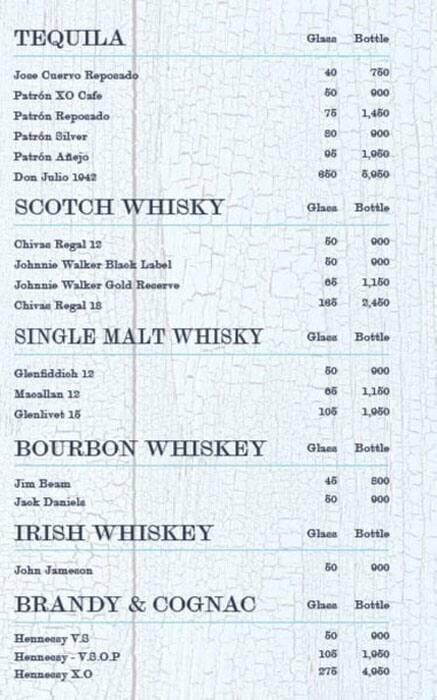 Menu at Aprons & Hammers restaurant, Dubai, The Beach Jumeirah Beach ...