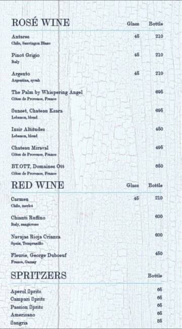 Menu at Aprons & Hammers restaurant, Dubai, The Beach Jumeirah Beach ...