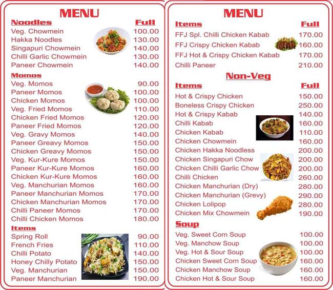 Menu of Fast Food Junction, Nilothi, New Delhi