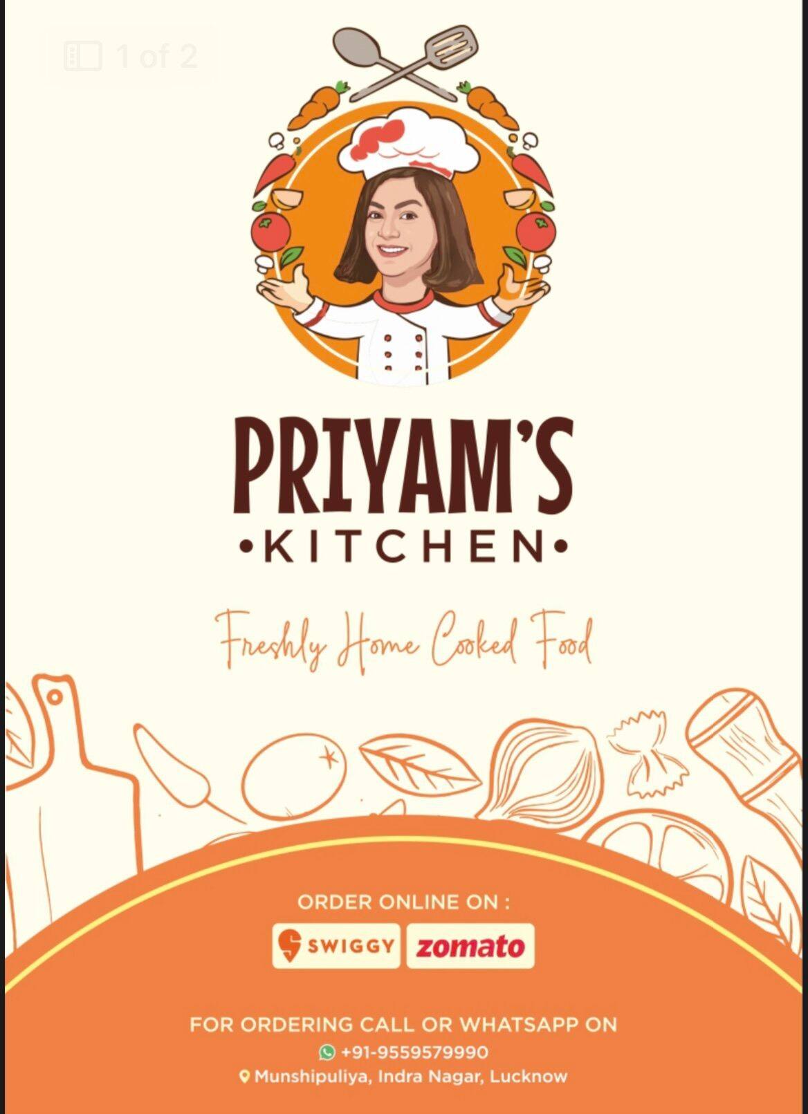 Menu of Priyam's Kitchen, Indira Nagar, Lucknow