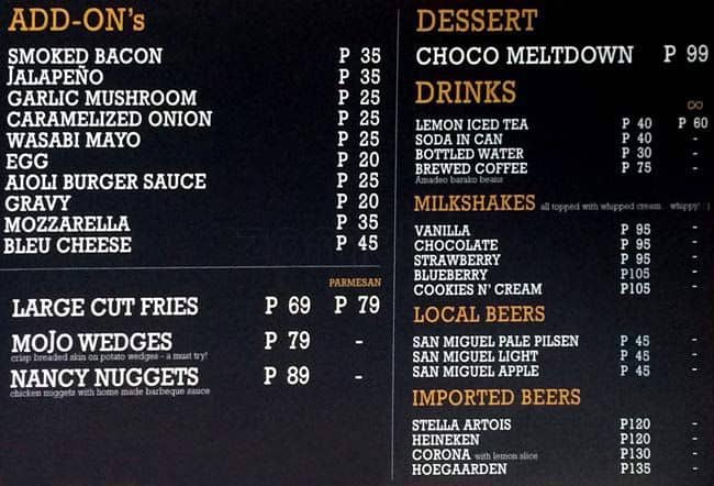 Menu at Food Camp pub & bar, Quezon City, 225 Katipunan Ave