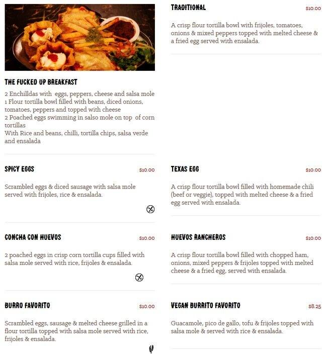 Menu at Sneaky Dee's pub & bar, Toronto
