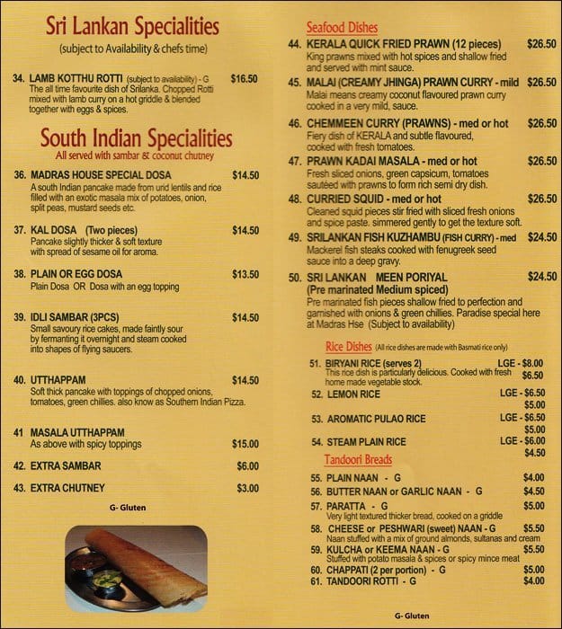 Menu at Madras House pub & bar, Attadale