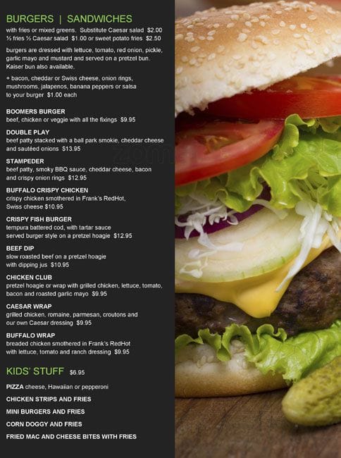 Menu at Boomers Bar & Grill - Coquitlam, Coquitlam