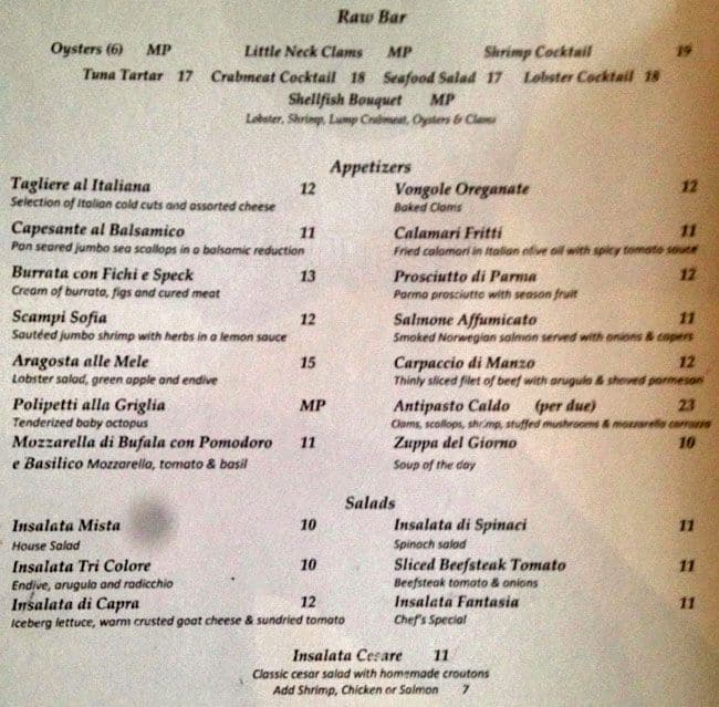 Sofia's Italian Grill Menu - Urbanspoon/Zomato