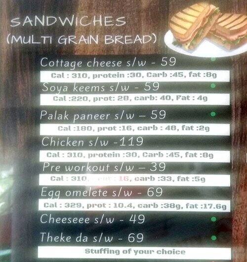 Nutrition Theka Menu, Menu for Nutrition Theka, Lawrence Road, New ...