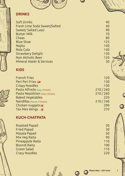 Menu of Raaga Multi Cuisine Restaurant, Nigdi, Pune