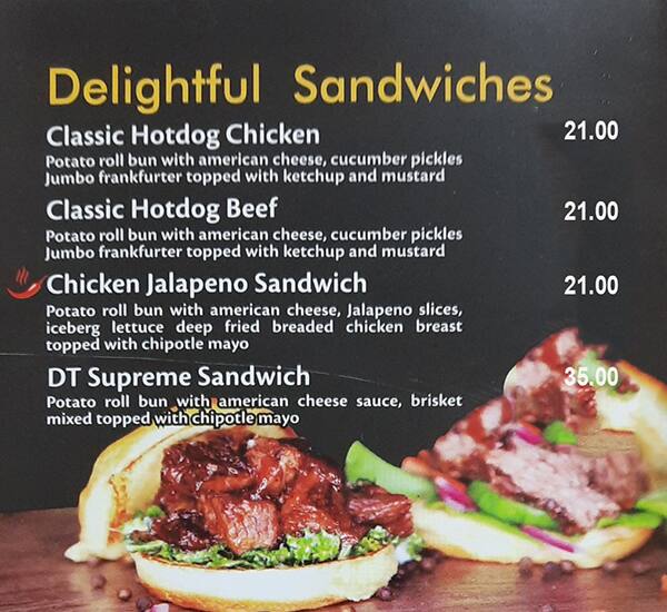 Menu at Drive Thru restaurant, Abu Dhabi, Mohammad Bin Zayed City ...