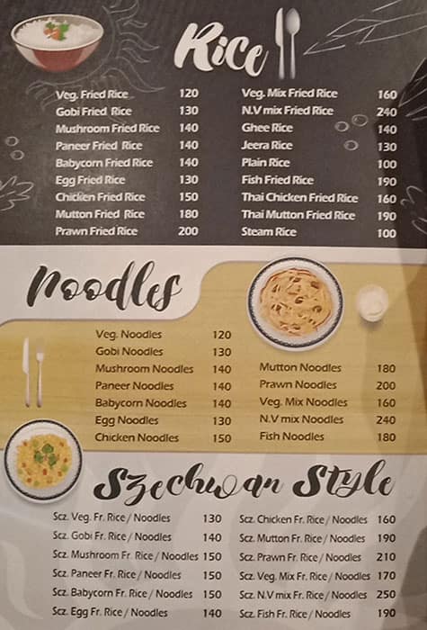 Menu at Nalan Restaurant, Chennai
