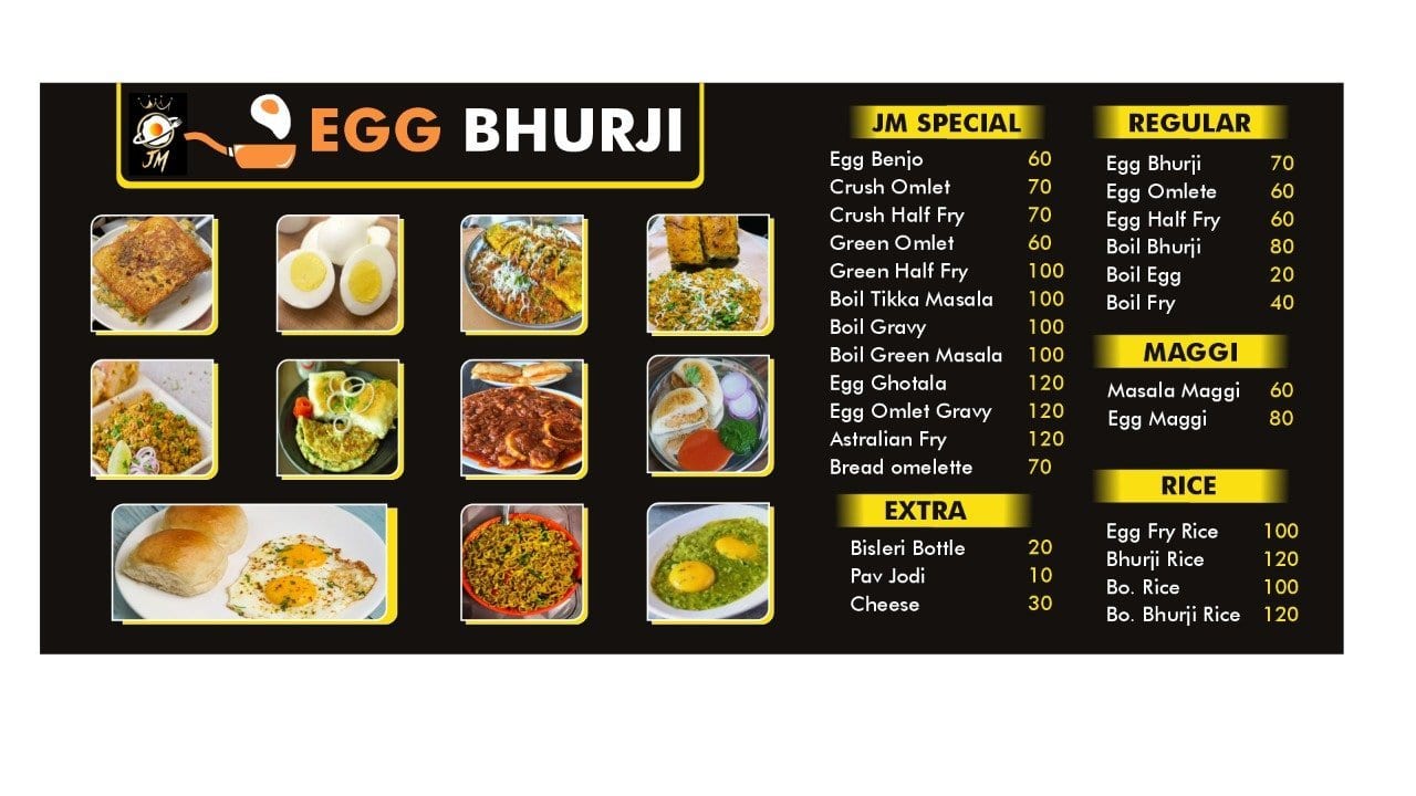 Menu of Jm Egg Bhurji, Wakad, Pune