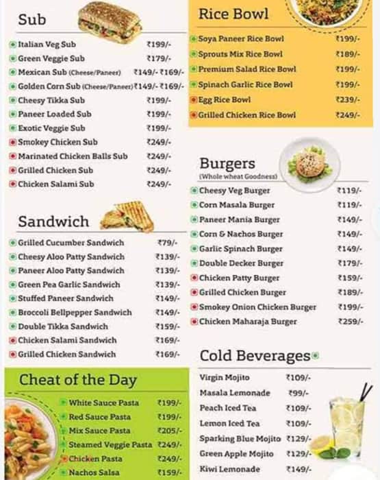 Menu of The Health Cafe, Indirapuram, Ghaziabad