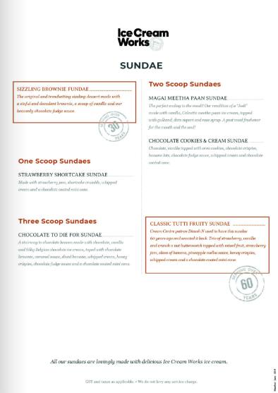 Menu at Cream Centre, Navi Mumbai, Inorbit Mall