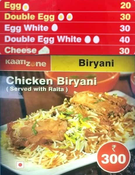 Menu at Kaati Zone, Bengaluru, Building No. 148