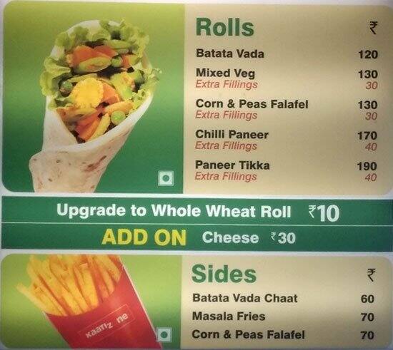 Menu at Kaati Zone, Bengaluru, Building No. 148