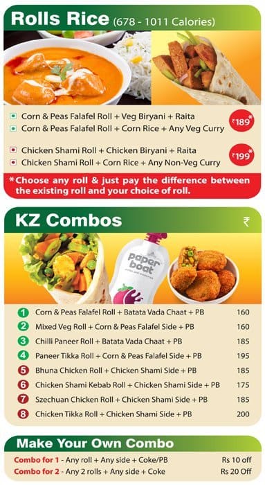 Menu at Kaati Zone, Bengaluru, Building No. 148