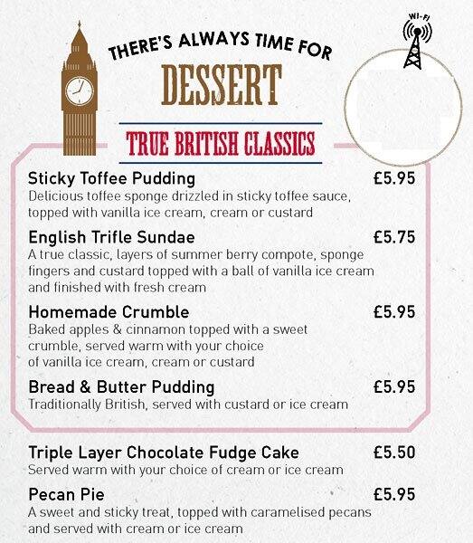 Menu at Garfunkel's restaurant, London, 355-357 The Strand