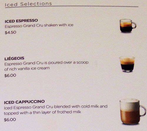 Menu at Nespresso Boutique, Toronto, 3401 Dufferin St 401 Unit 524