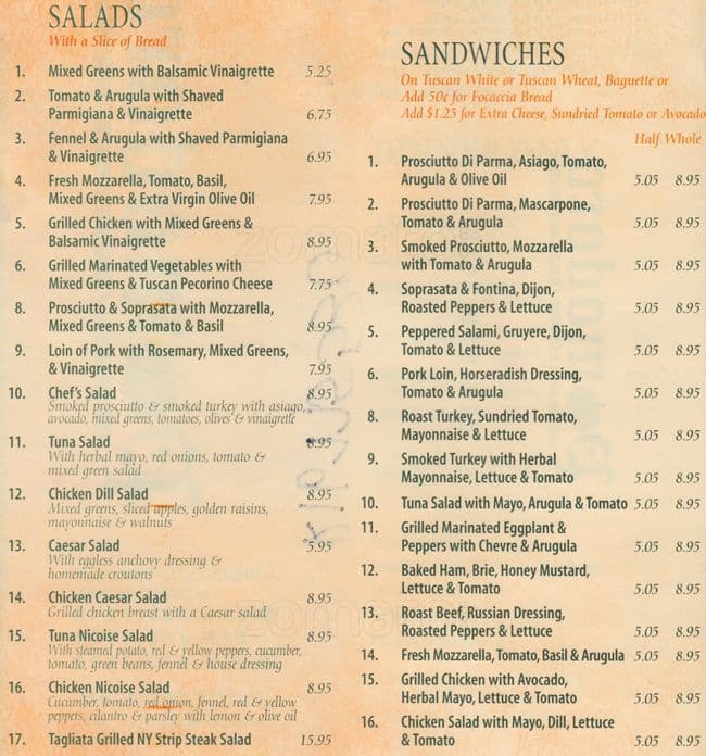Menu at Pomodoro restaurant, West New York, 518 9th Ave