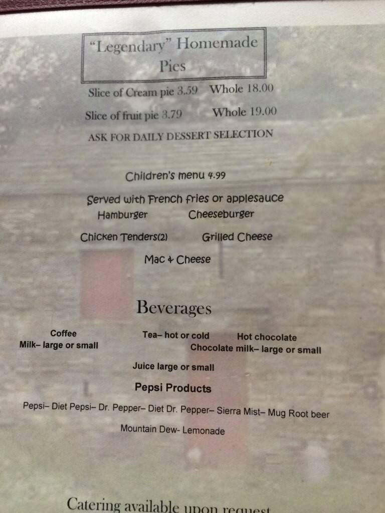 Menu at Weston Cafe, Weston, 407 Main St