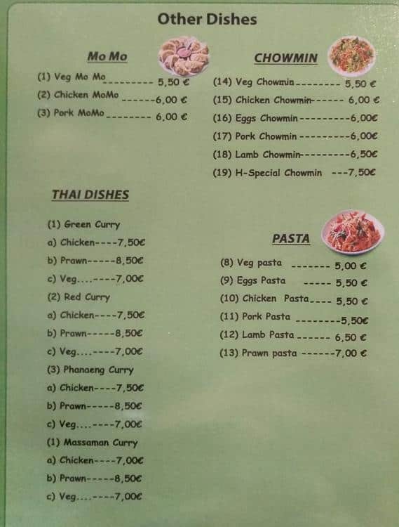 Menu at Hungry Eye Resturant and Bar, Lisbon