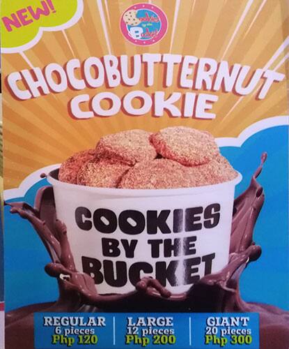 Menu at Cookies by the Bucket, San Juan, Ground Floor
