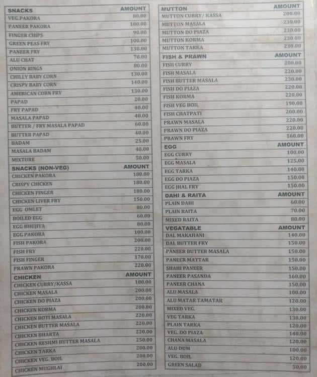 Menu at Cecil Bar & Restaurant, Kolkata