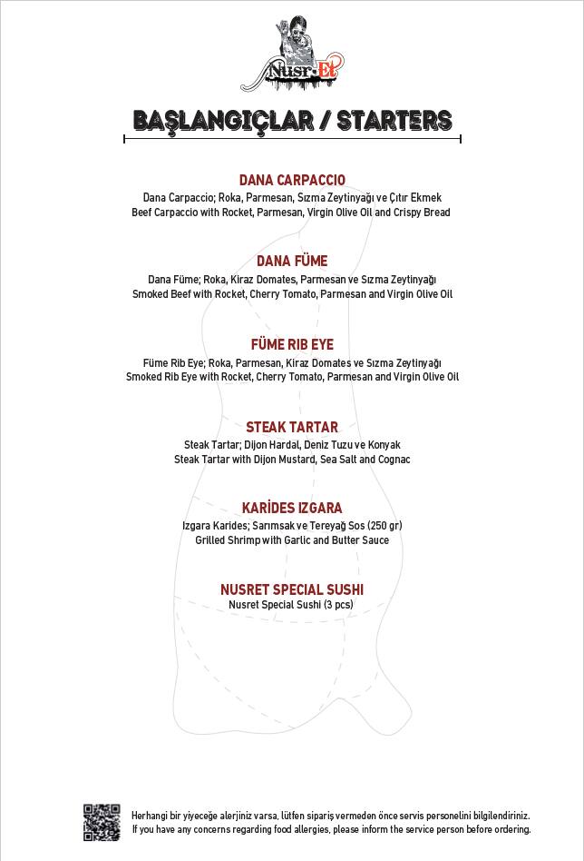 Nusr-Et Steakhouse Menü, Nusr-Et Steakhouse, Gazi Osman Paşa, Ankara ...